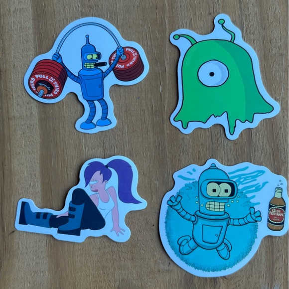 Office | 4 Pack Waterproof Futurama High Quality Vinyl Stickers Bender ...